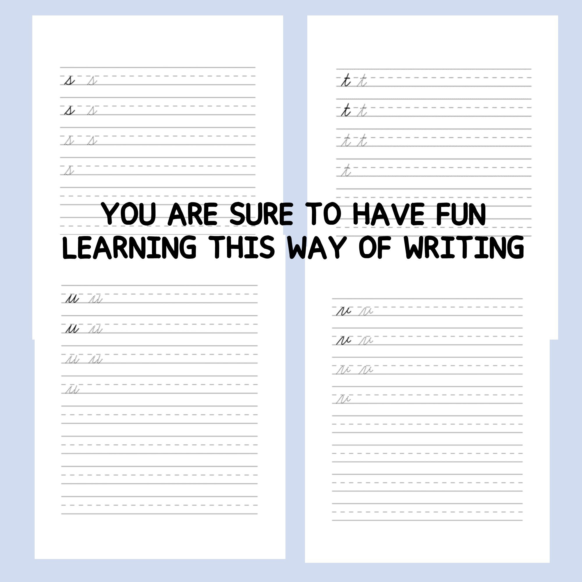 Cursive Capital Letter Practice Sheets, Set 2 of 5, Write in Cursive ...