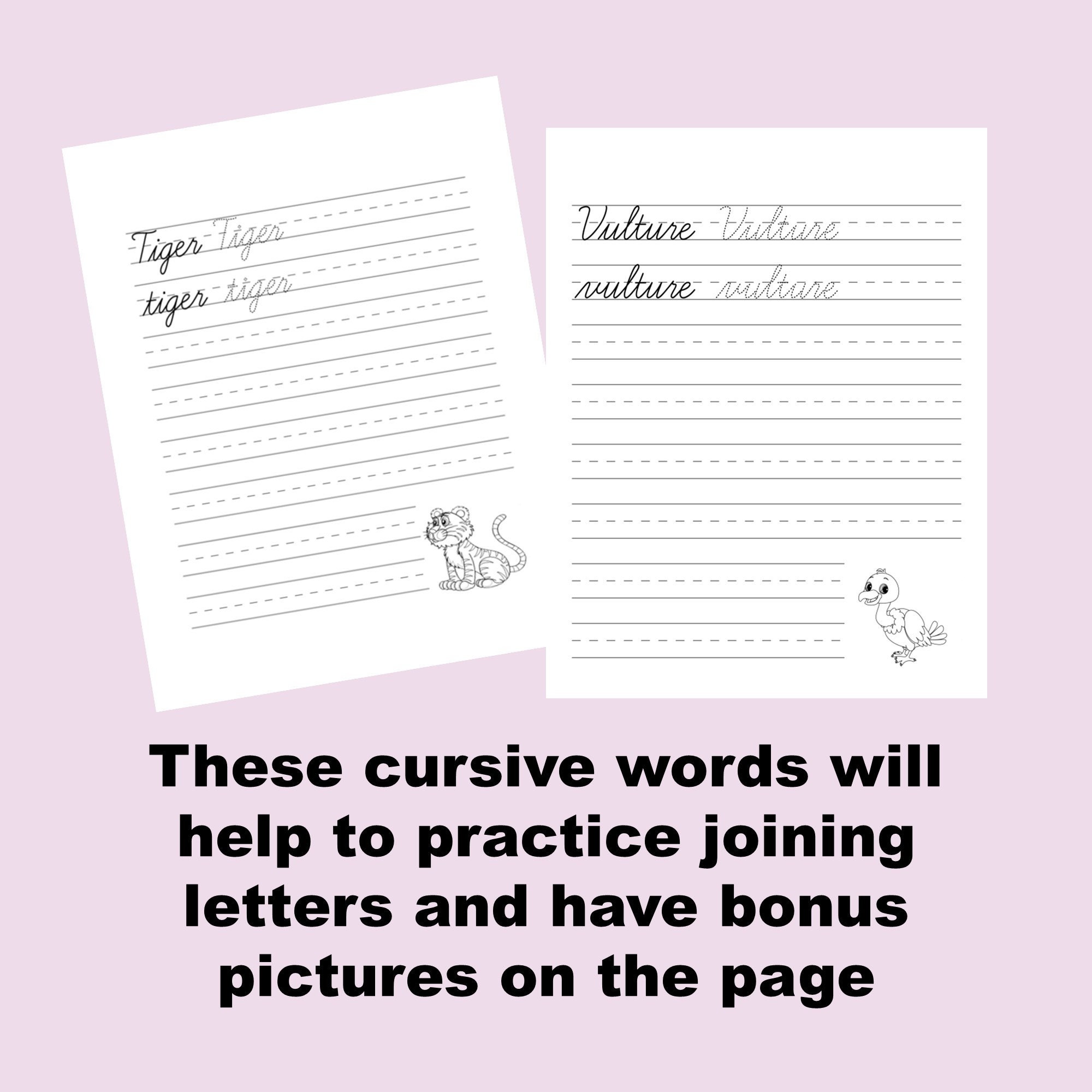Cursive Writing Words Starting With Small and Capital Letters, Set 3 of ...