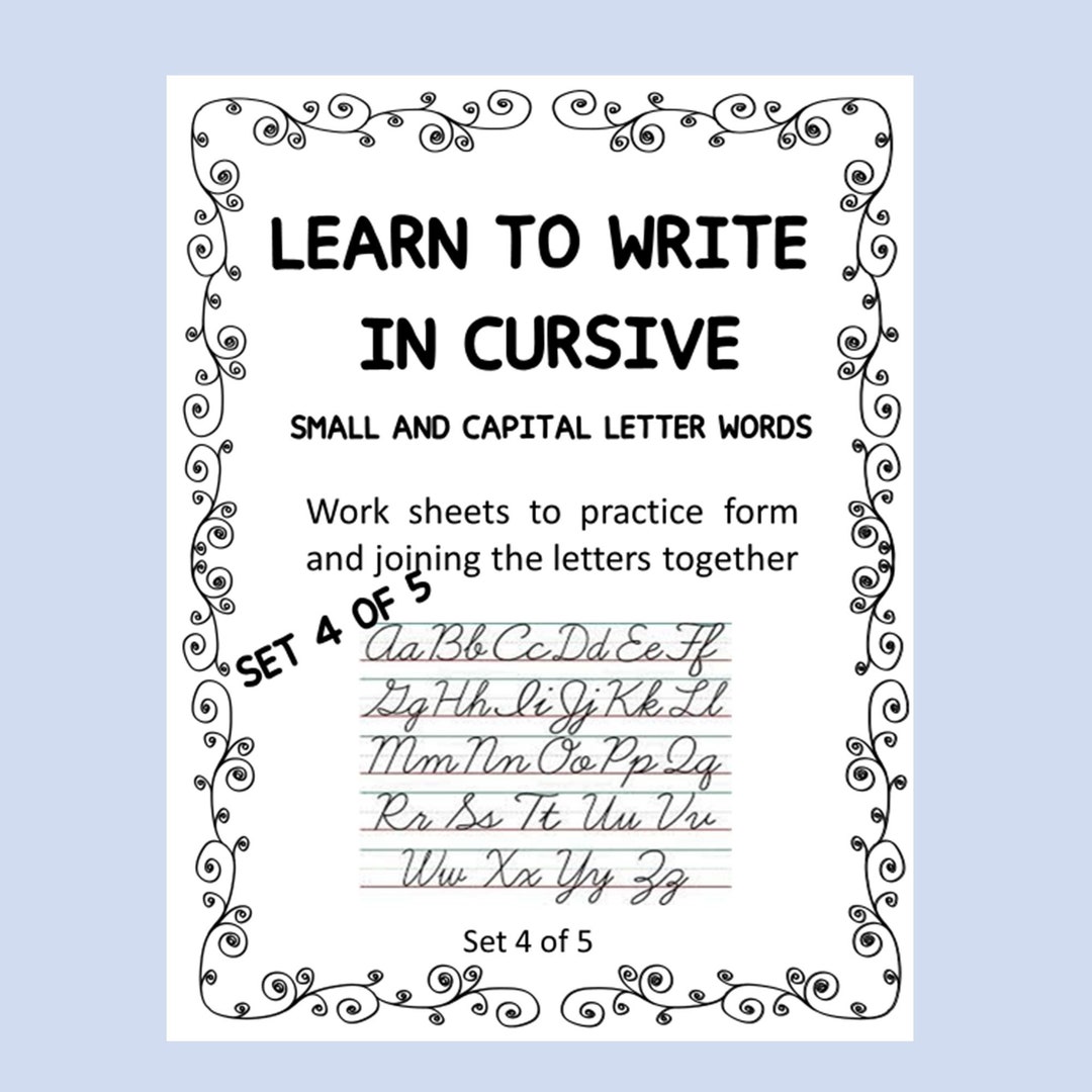 Cursive Writing, Set 4 of 5, 57 Pages to Practice Your Form, ABC ...