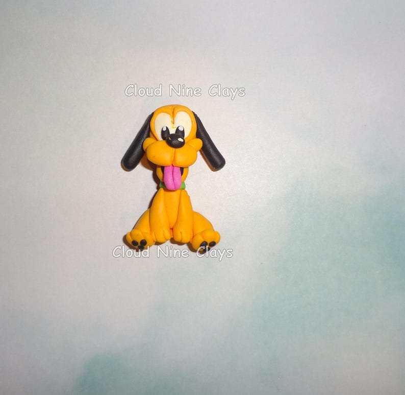 Silly Goof Balls Dog Character Pluto Ears Doll Clay Doll Flat Back Bow ...