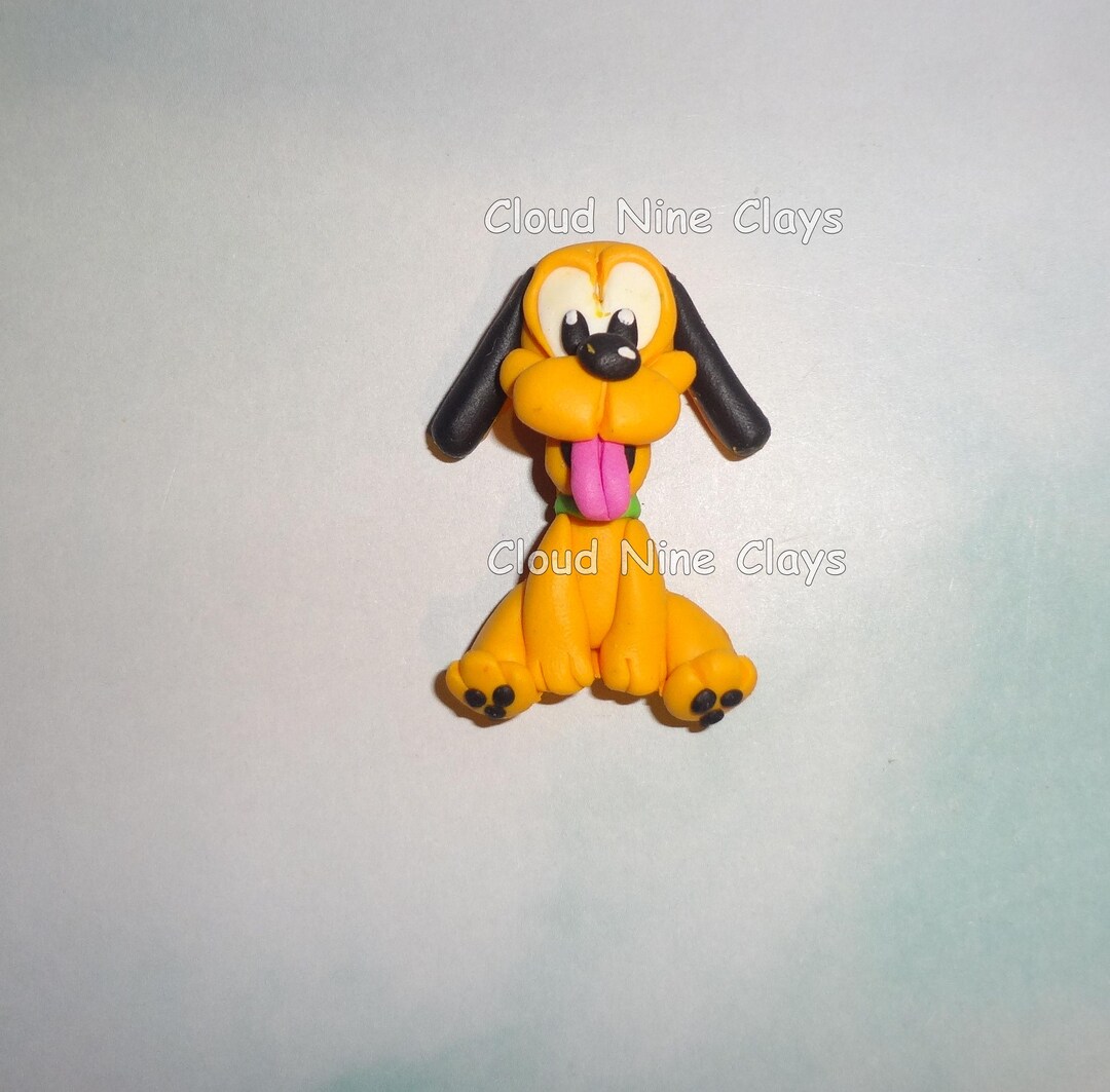Silly Goof Balls Dog Character Pluto Ears Doll Clay Doll Flat Back Bow ...