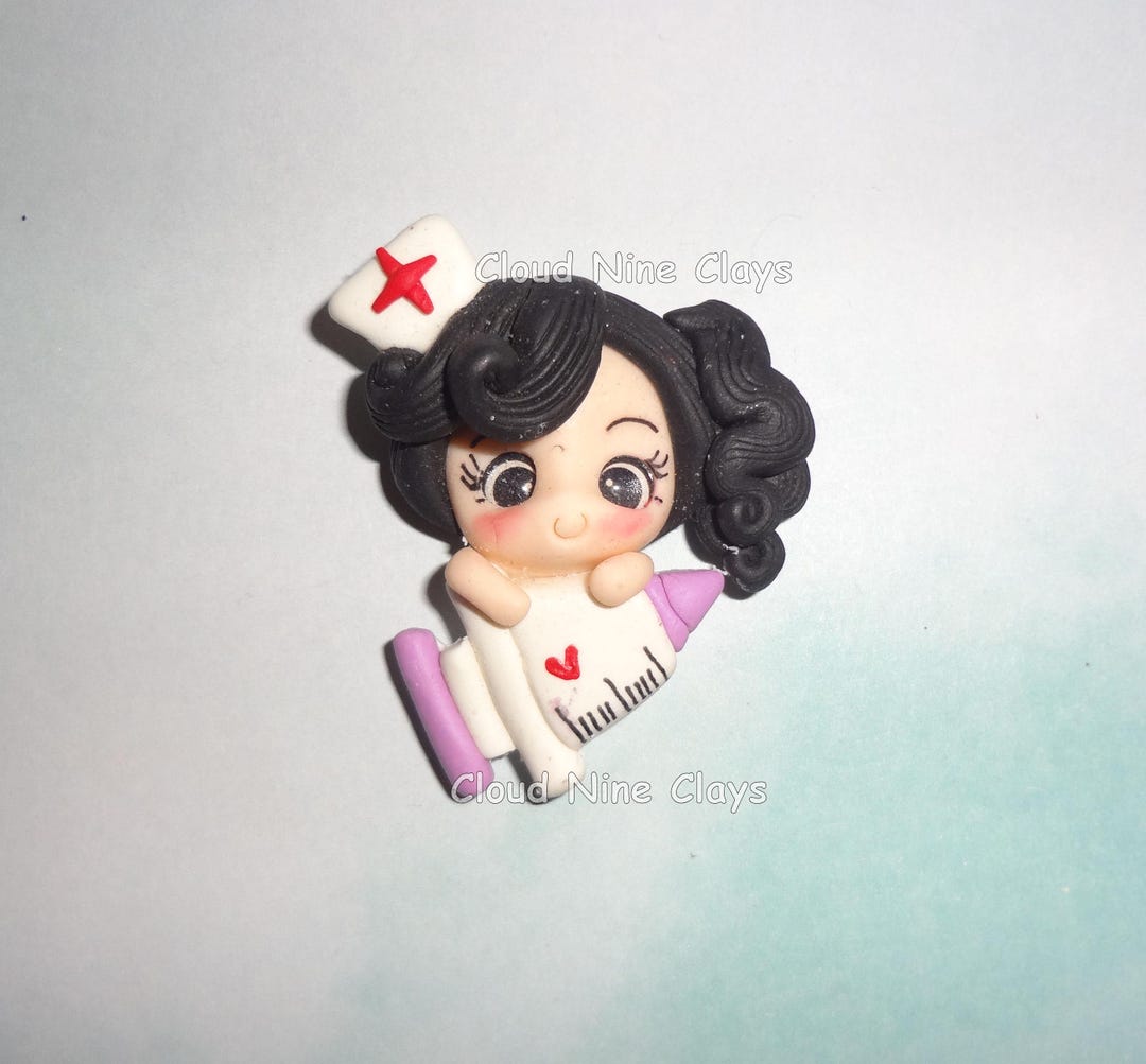 Nurse Dr. Bloodwork Needle Phlebotomist Clay Doll Flat Back Key Chain ...
