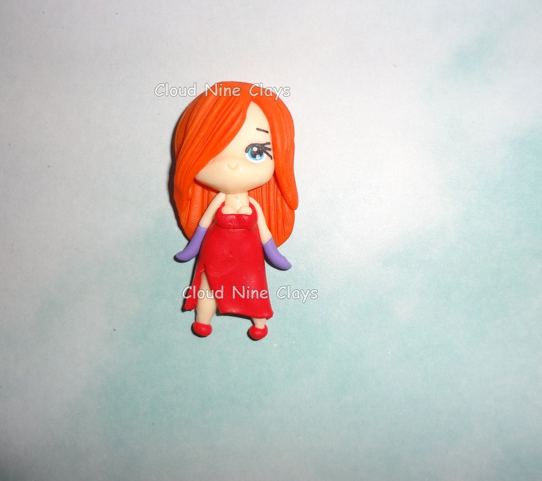 Jessica personaje de dibujos animados pelo rojo muñeca de arcilla ...