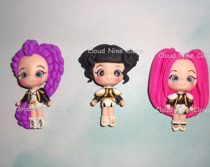 1* Demon Girl Pop Singer Hunter Singers Clay Doll Flat Back ...