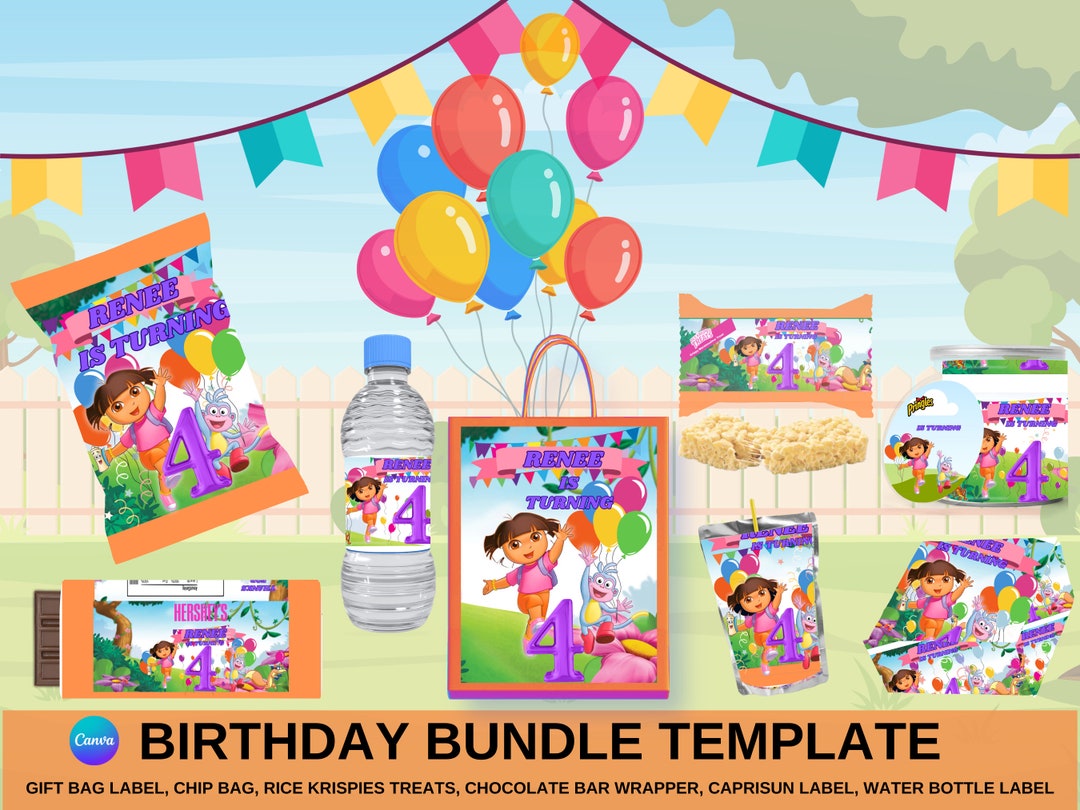 Editable Digital Dora Themed Party Favor Kit - Etsy