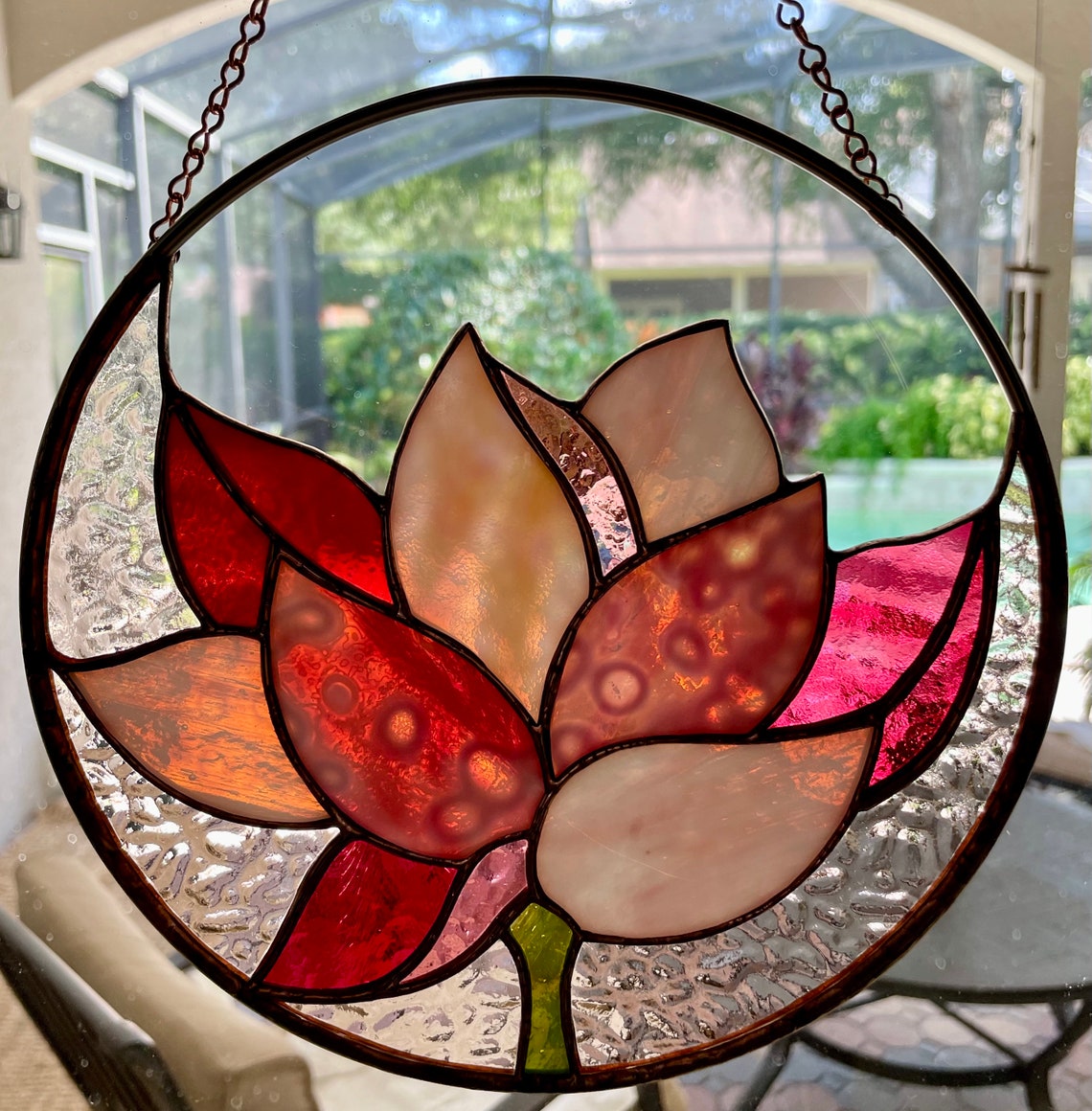 Lotus Blossom Stained Glass Pattern PDF Digital File - Etsy