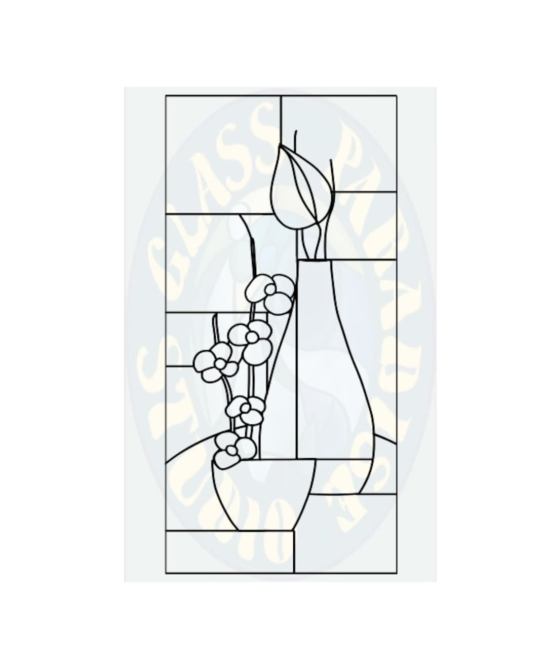 Vase of Flowers Stained Glass Pattern PDF Digital File - Etsy