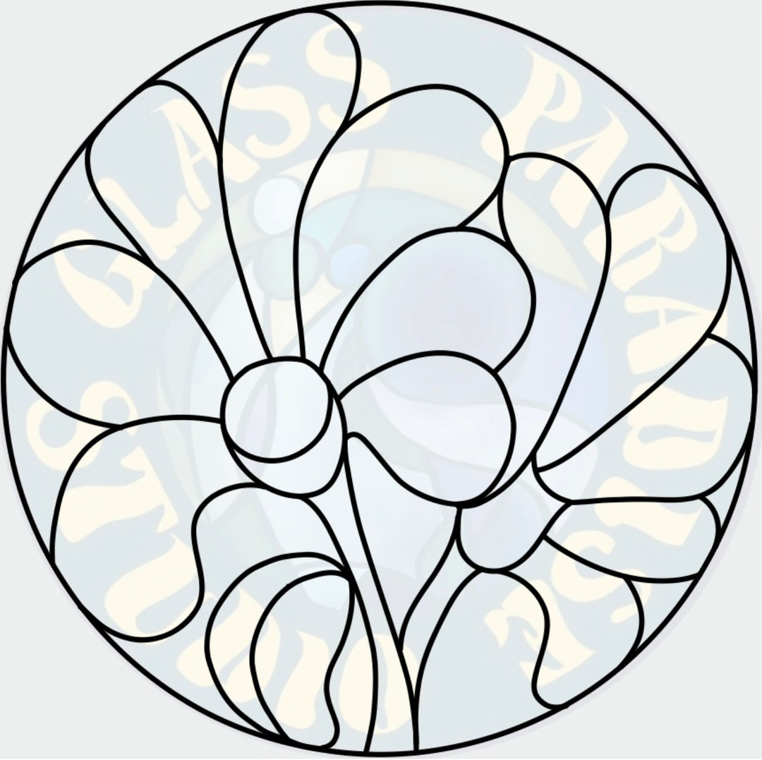 Flower Stained Glass Pattern PDF Digital File - Etsy