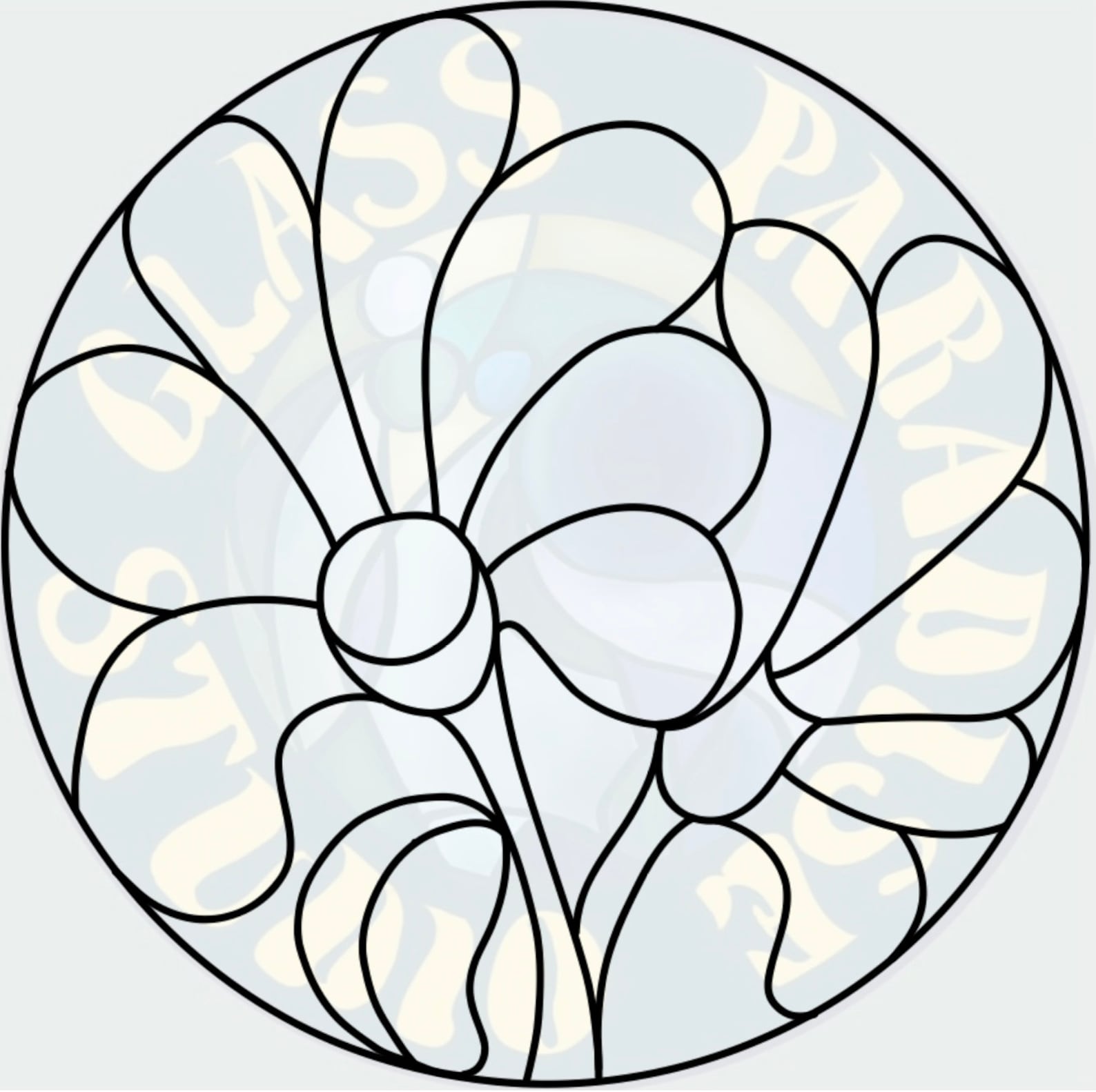 Flower Stained Glass Pattern PDF Digital File - Etsy