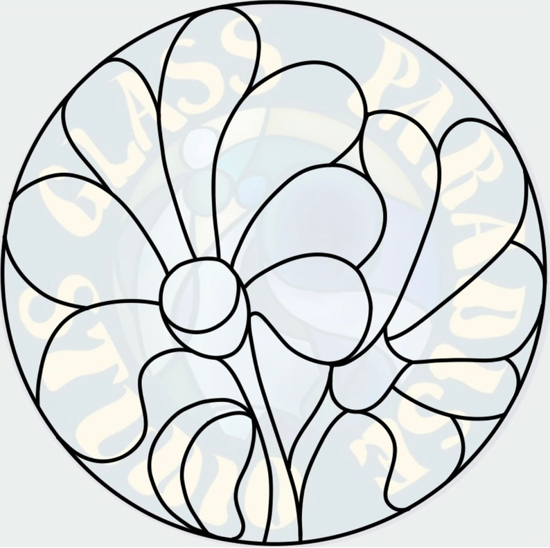 Flower Stained Glass Pattern PDF Digital File - Etsy