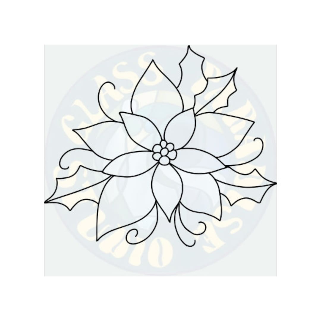 Poinsettia Stained Glass Pattern PDF Digital File - Etsy
