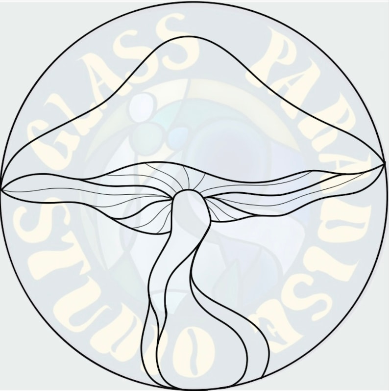 Single Mushroom Stained Glass Pattern PDF, Jpg, Psd, PNG Digital File ...
