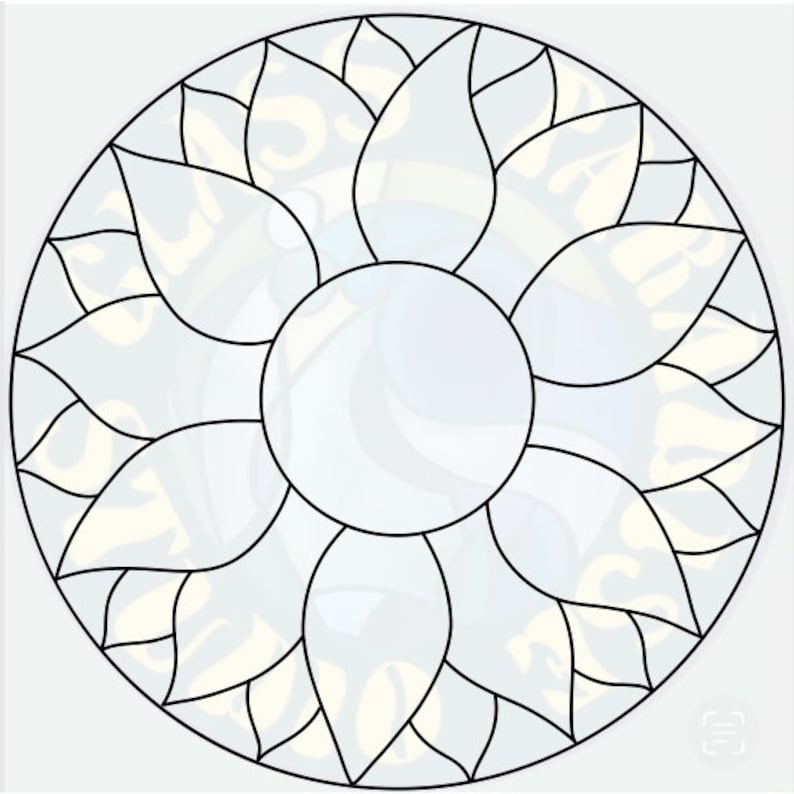 2 Versions Sunflower Stained Glass Pattern Pdf Digital File Etsy