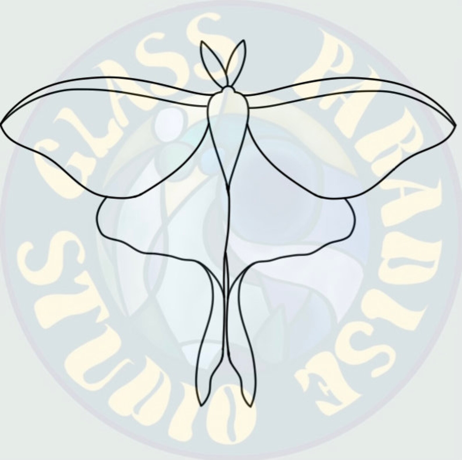 Simple Luna Moth Stained Glass Digital File PDF Jpeg Psd - Etsy