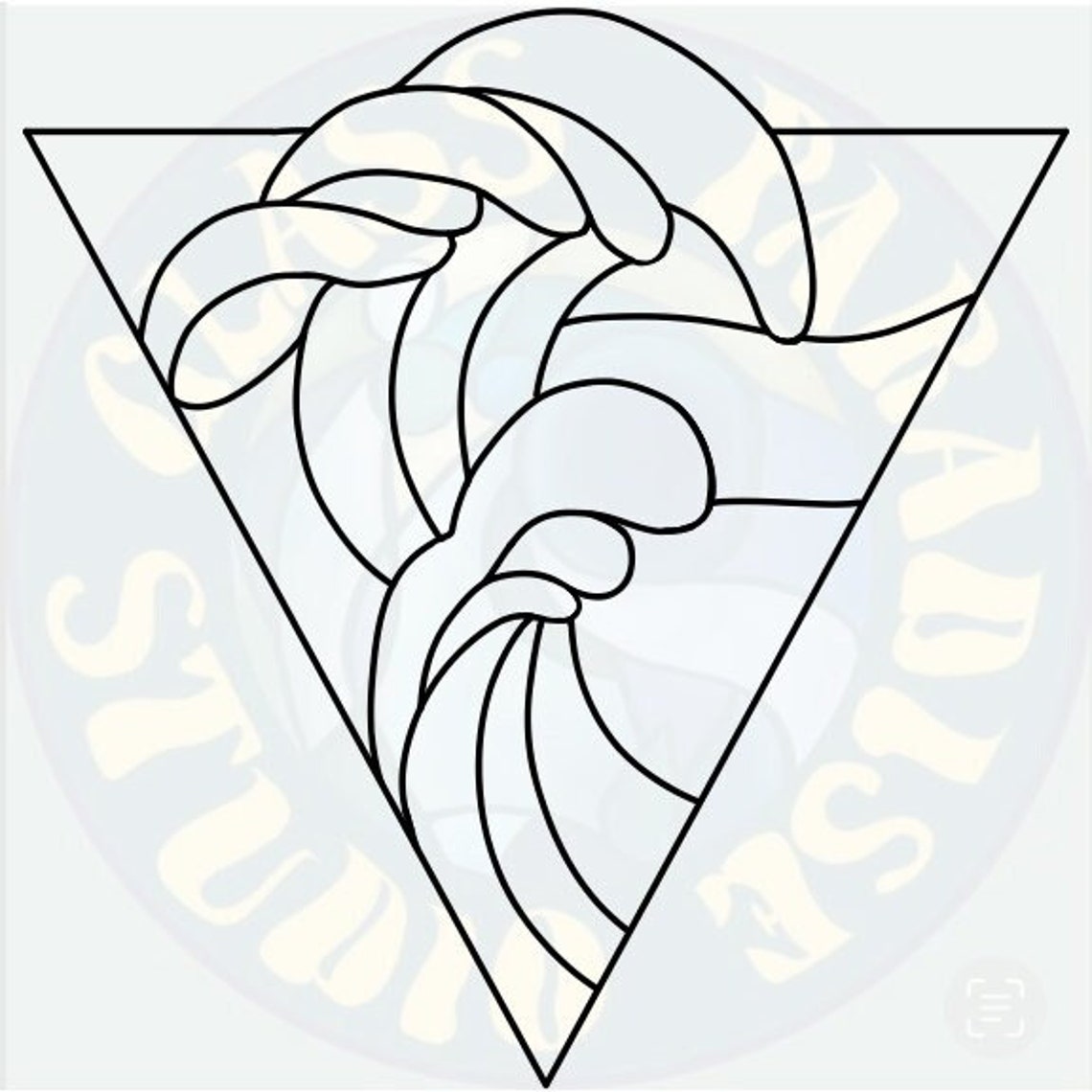 Wave Triangle Stained Glass Pattern PDF Png Digital File - Etsy