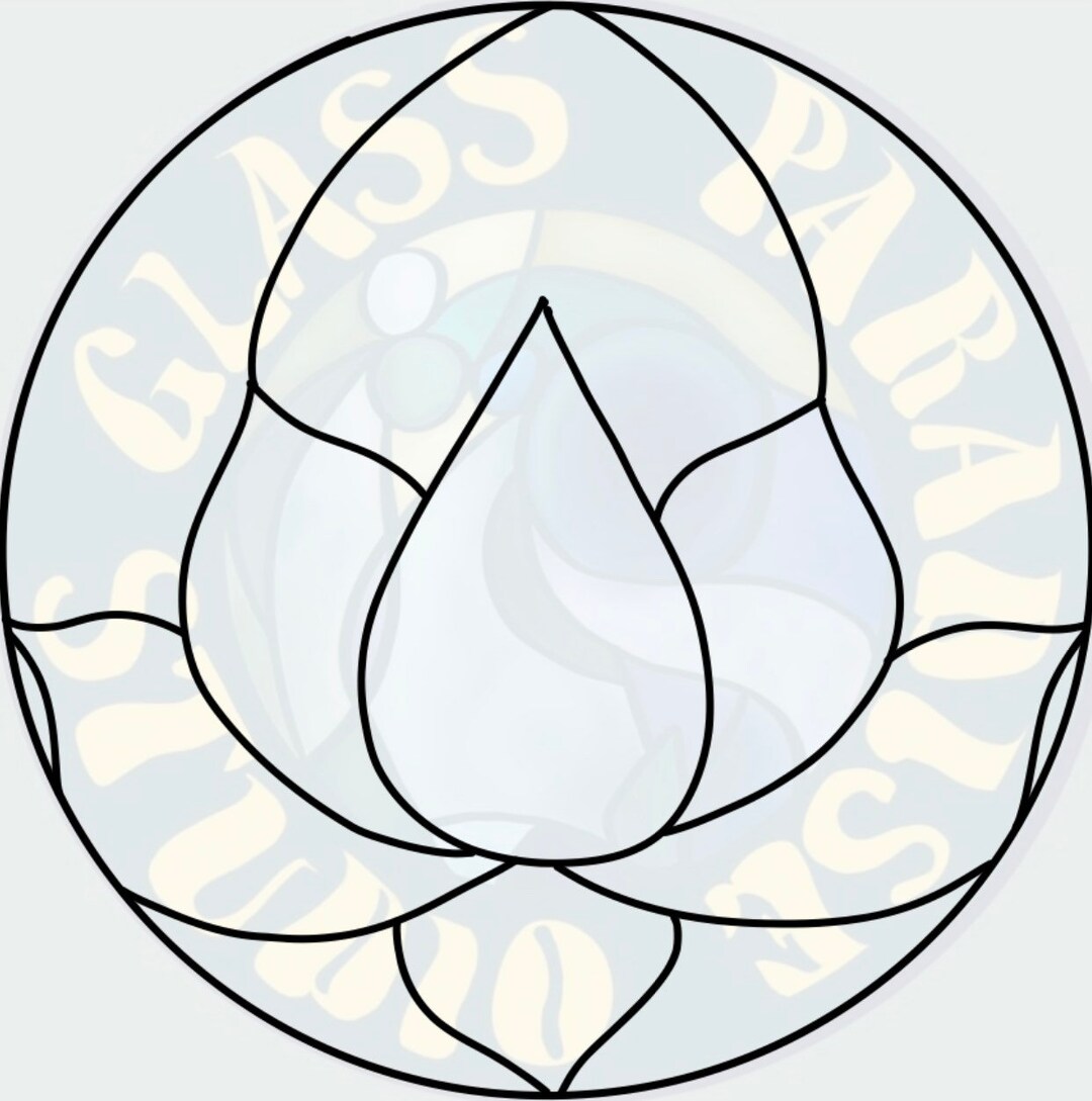 Lotus Stained Glass Pattern PDF Digital File - Etsy