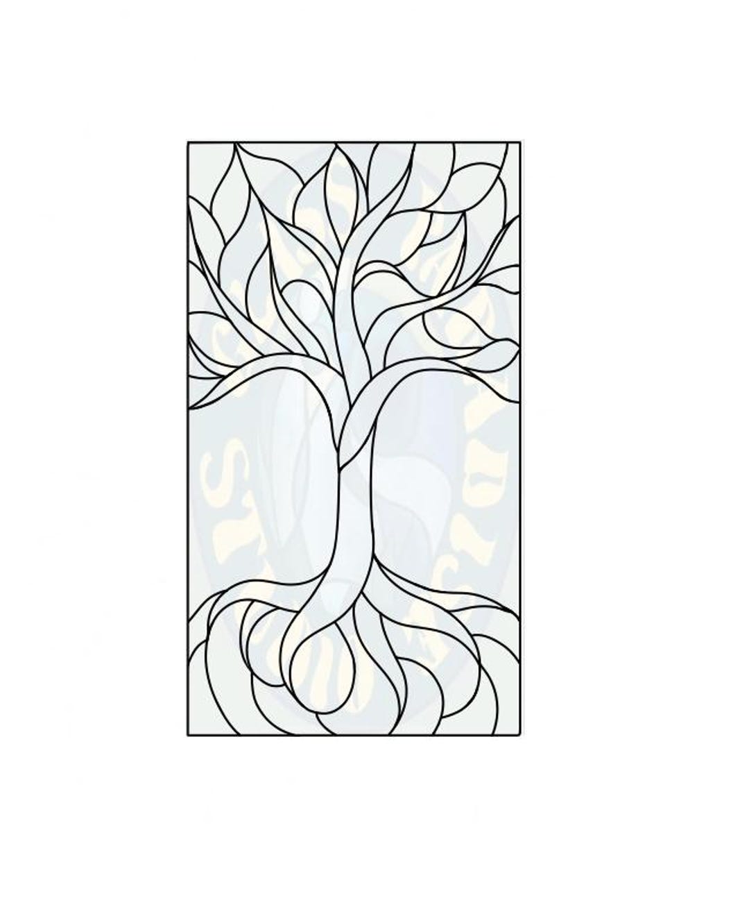 Rectangle Tree of Life Stained Glass Pattern PDF Digital File-rectangle ...