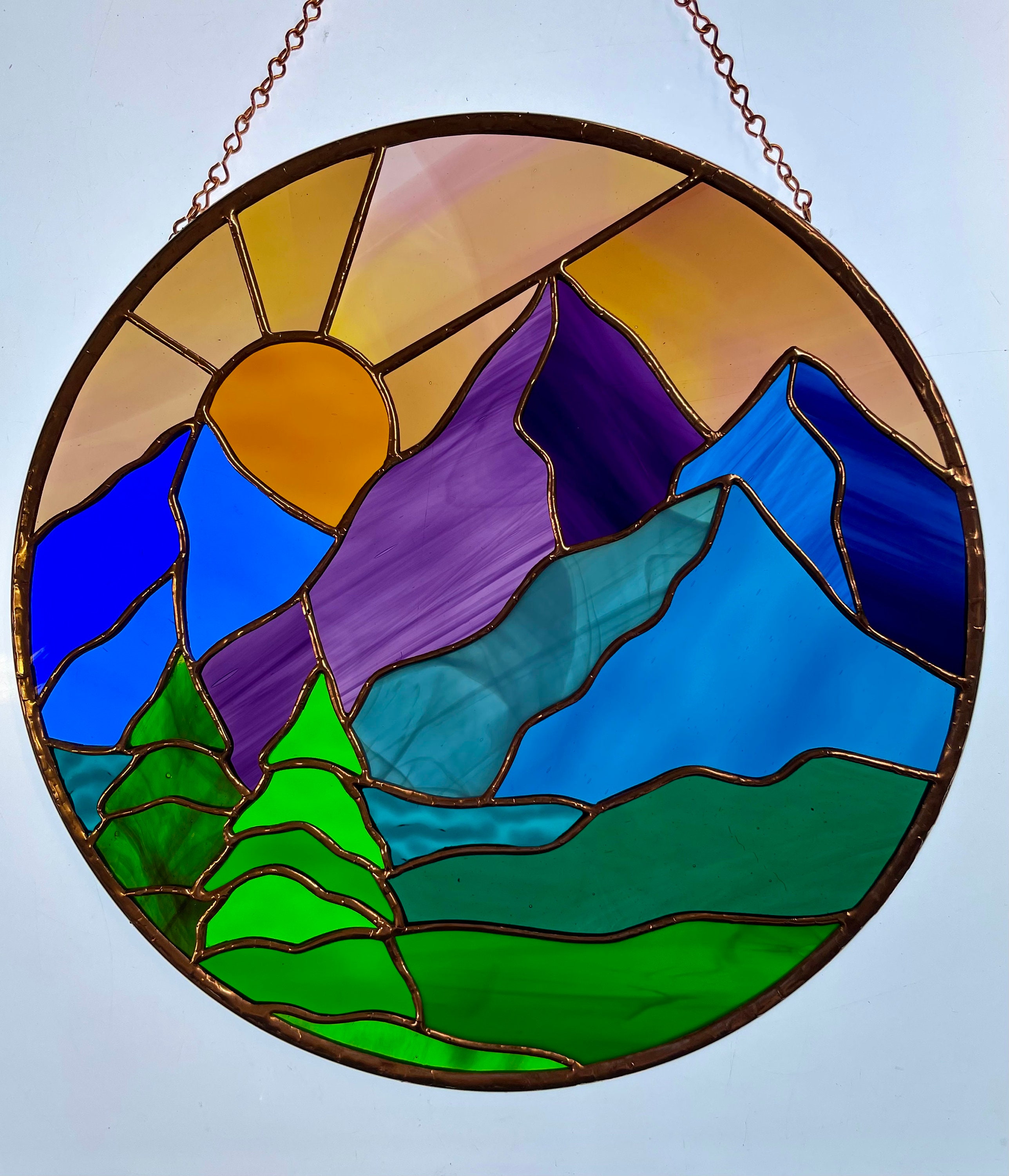Mountain Stained Glass Pattern PDF Digital File - Etsy