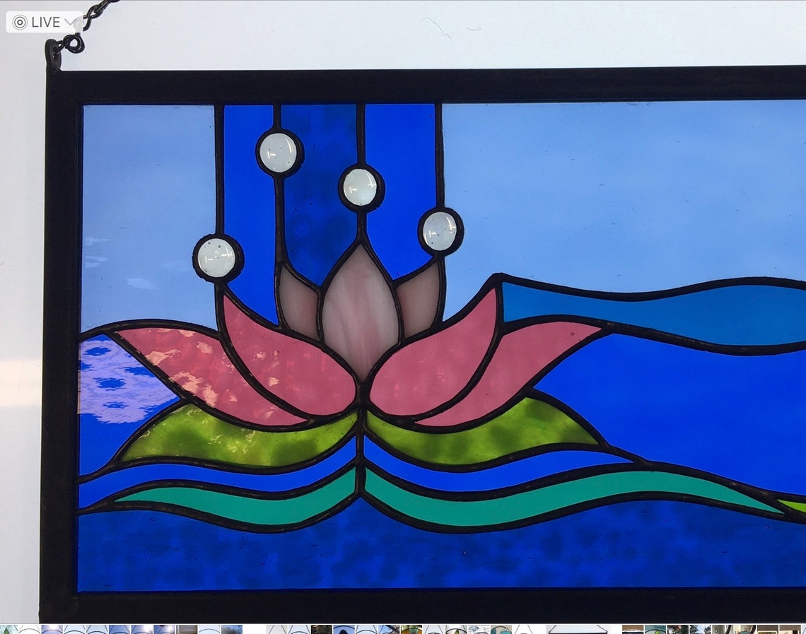 Water Lily Stained Glass Pattern PDF Digital File Lotus - Etsy