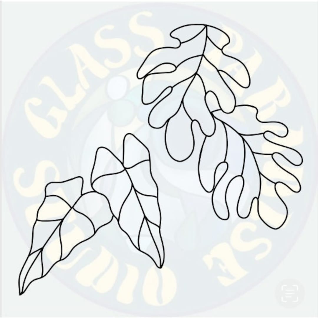 2 Pack Leaf Collection- Stained Glass Pattern PDF Digital File - Etsy