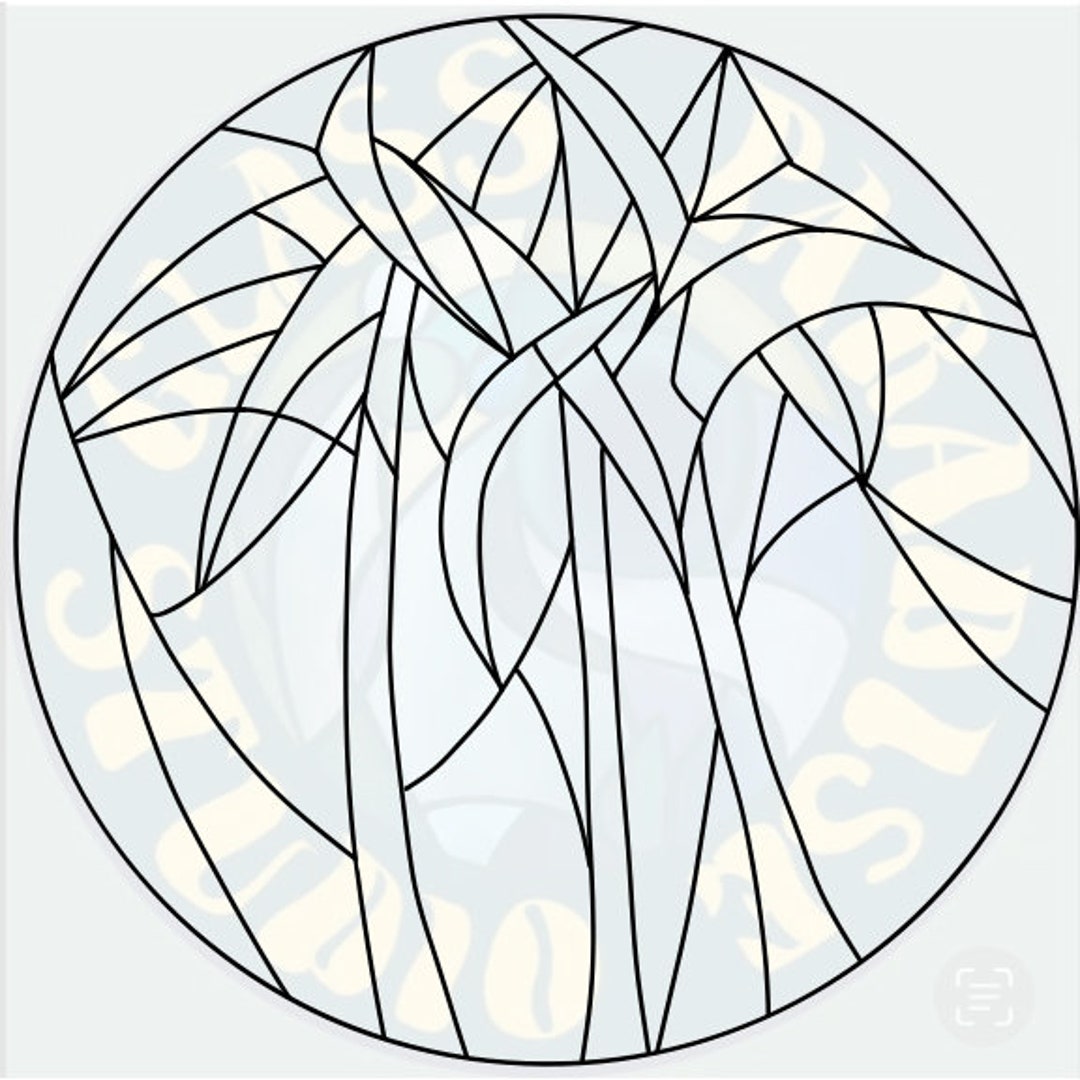 Abstract Palm Stained Glass Pattern PDF Digital File - Etsy