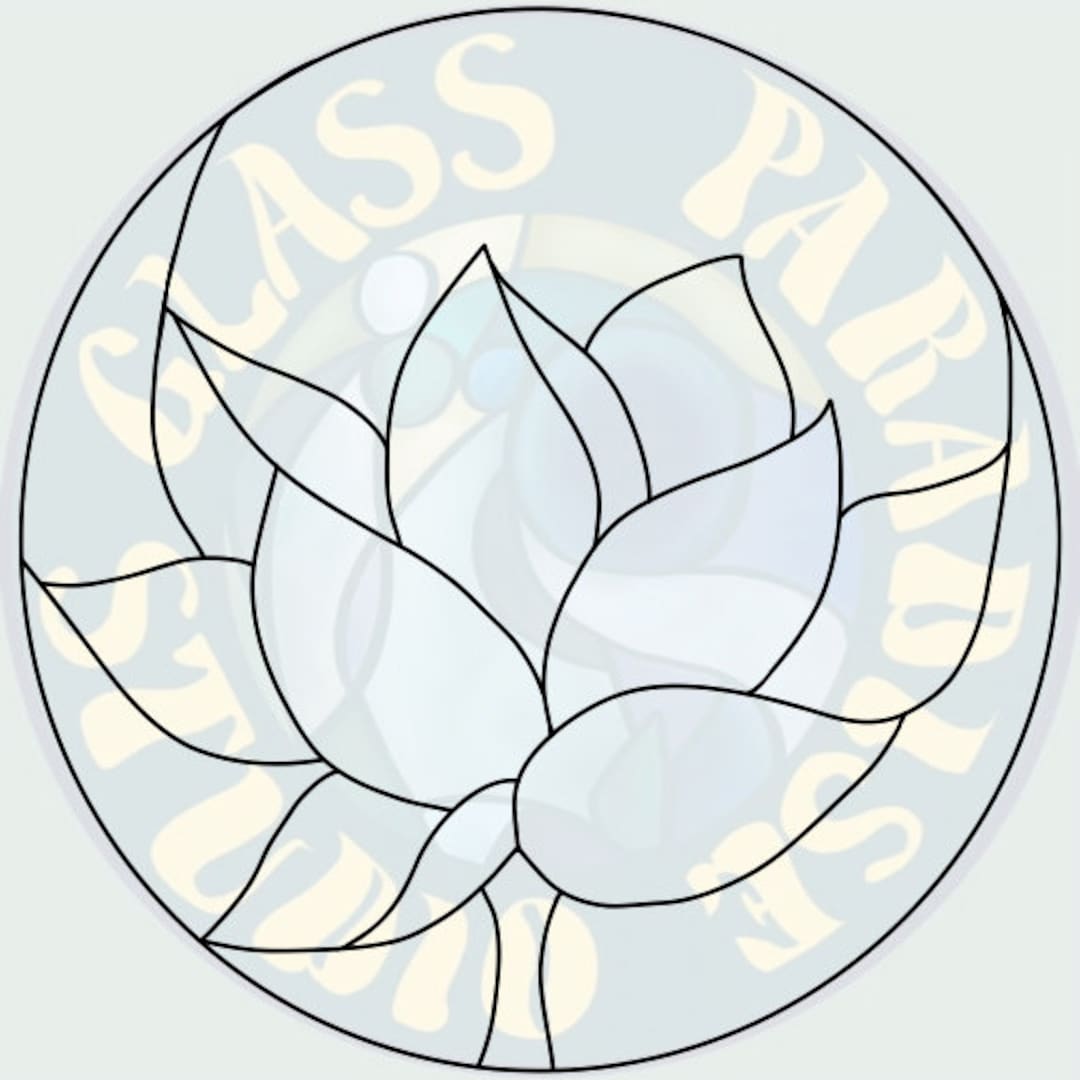 Lotus Blossom Stained Glass Pattern PDF Digital File - Etsy