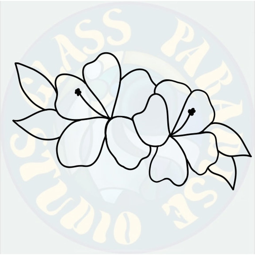 Hibiscus Stained Glass Sun Catcher- Pattern PDF Digital File. - Etsy