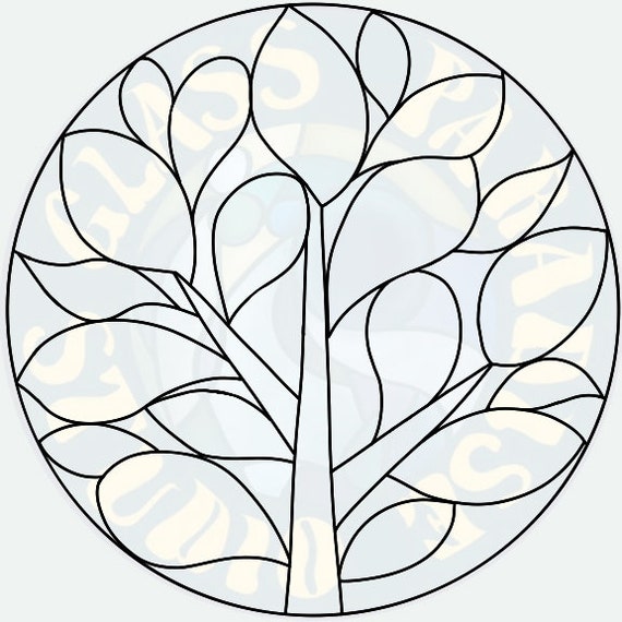 Tree II Stained Glass Pattern PDF PNG Digital File - Etsy UK
