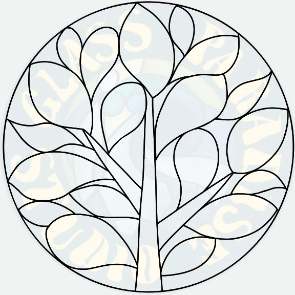 Tree II Stained Glass Pattern PDF, PNG Digital File - Etsy