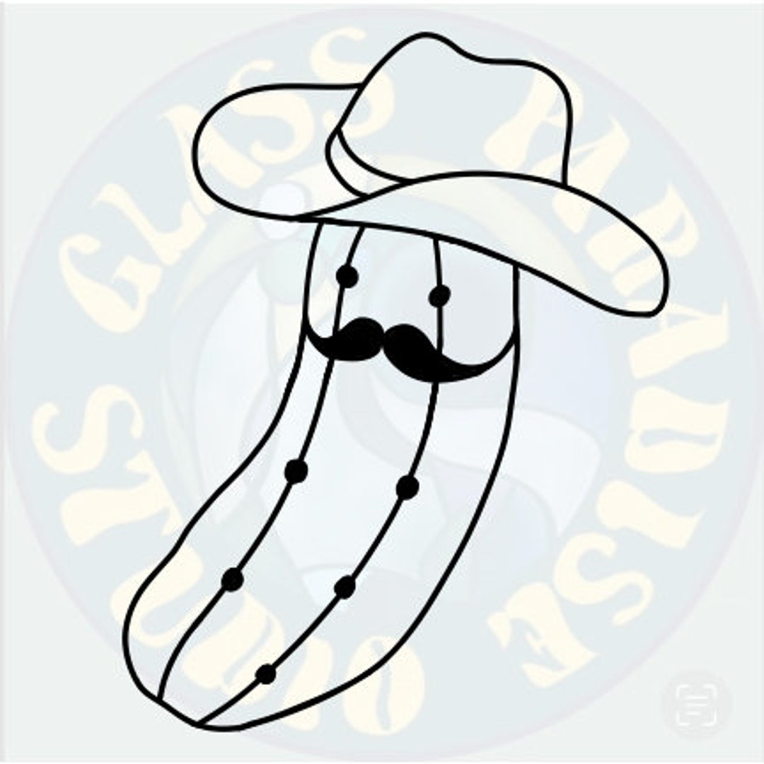 2 Versions Cowboy Pickle Stained Glass Pattern Pdf Digital File ...