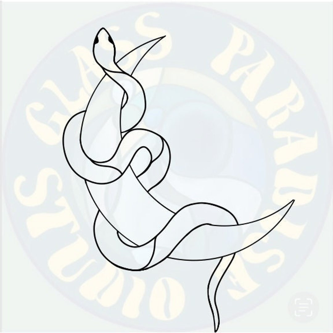 Moon Snake Pattern PDF & PNG Digital File for Stained Glass - Etsy