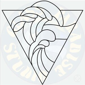 Wave Triangle Stained Glass Pattern PDF, Png Digital File | Stained ...