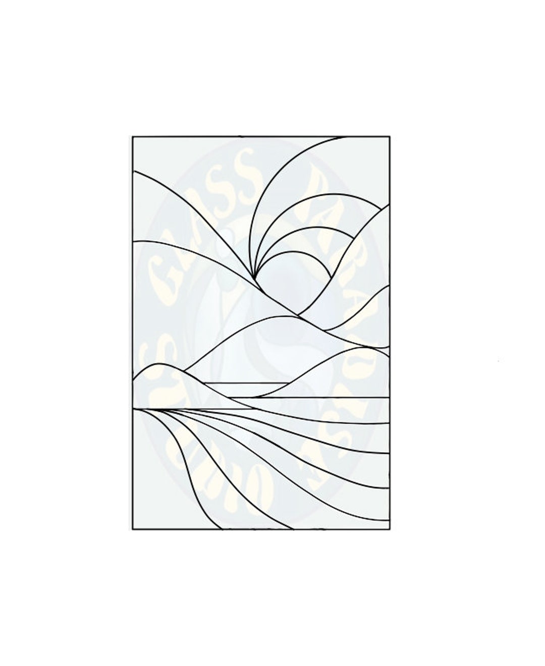 Mountains Sunset Abstract Stained Glass Pattern PDF Digital File - Etsy