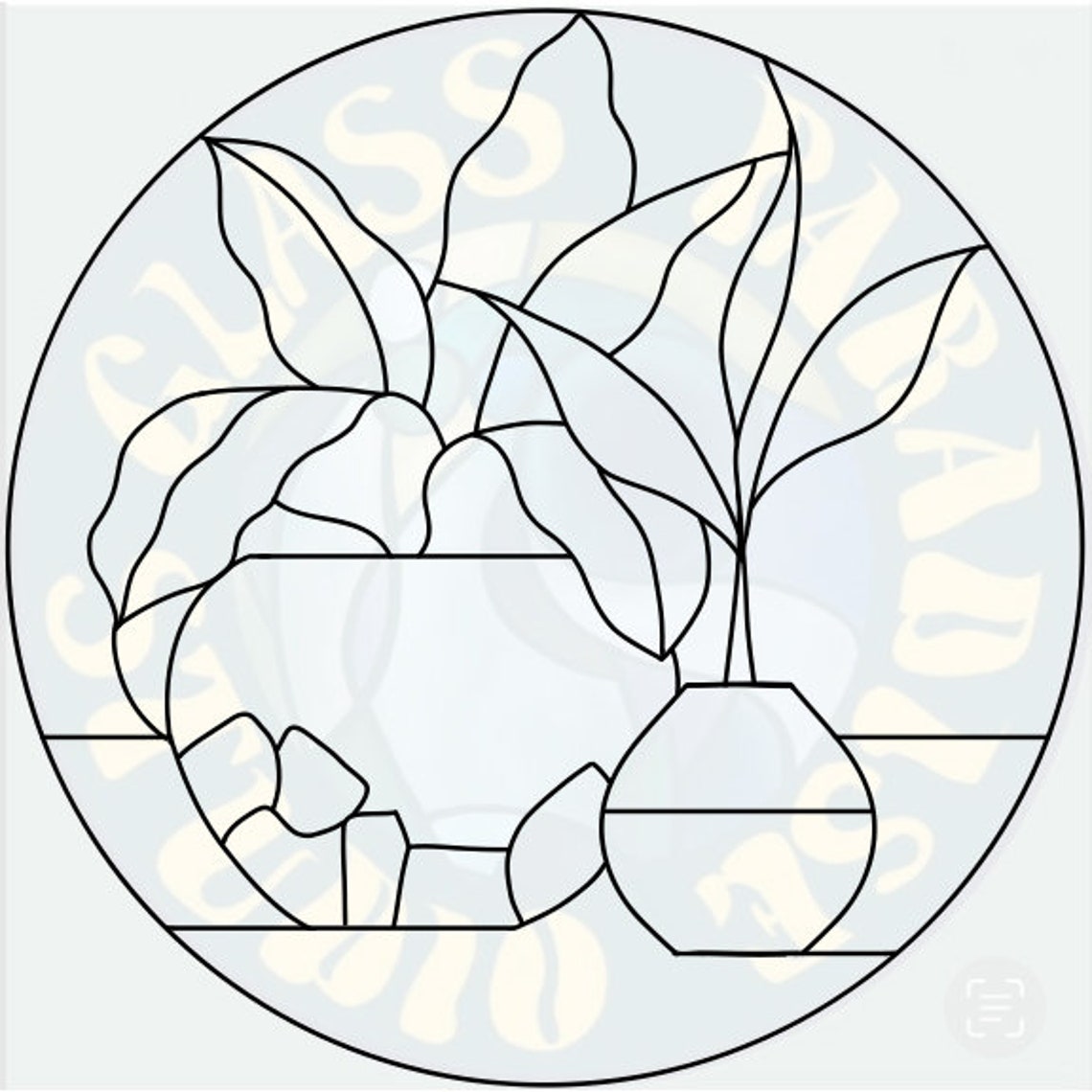 Plants in a Window Stained Glass Pattern PDF PNG Digital File - Etsy