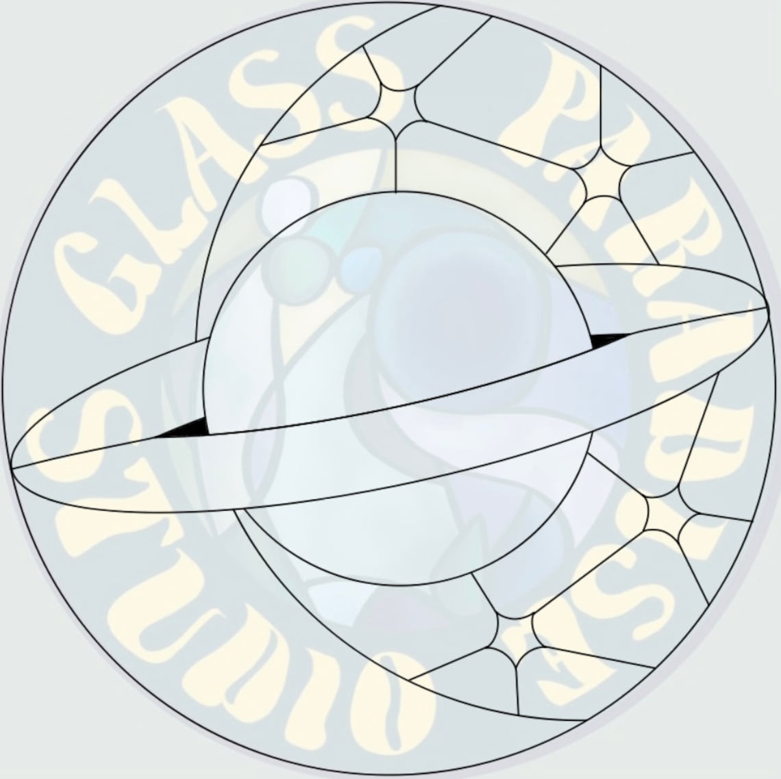 Moon & Planet Stained Glass Pattern PDF Jpeg Psd Png - Etsy