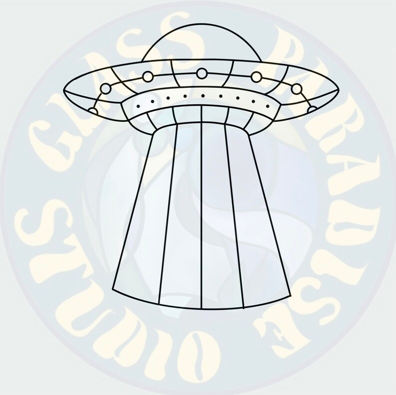 UFO Stained Glass Pattern Pdf Jpg Png and Psd Digital File - Etsy