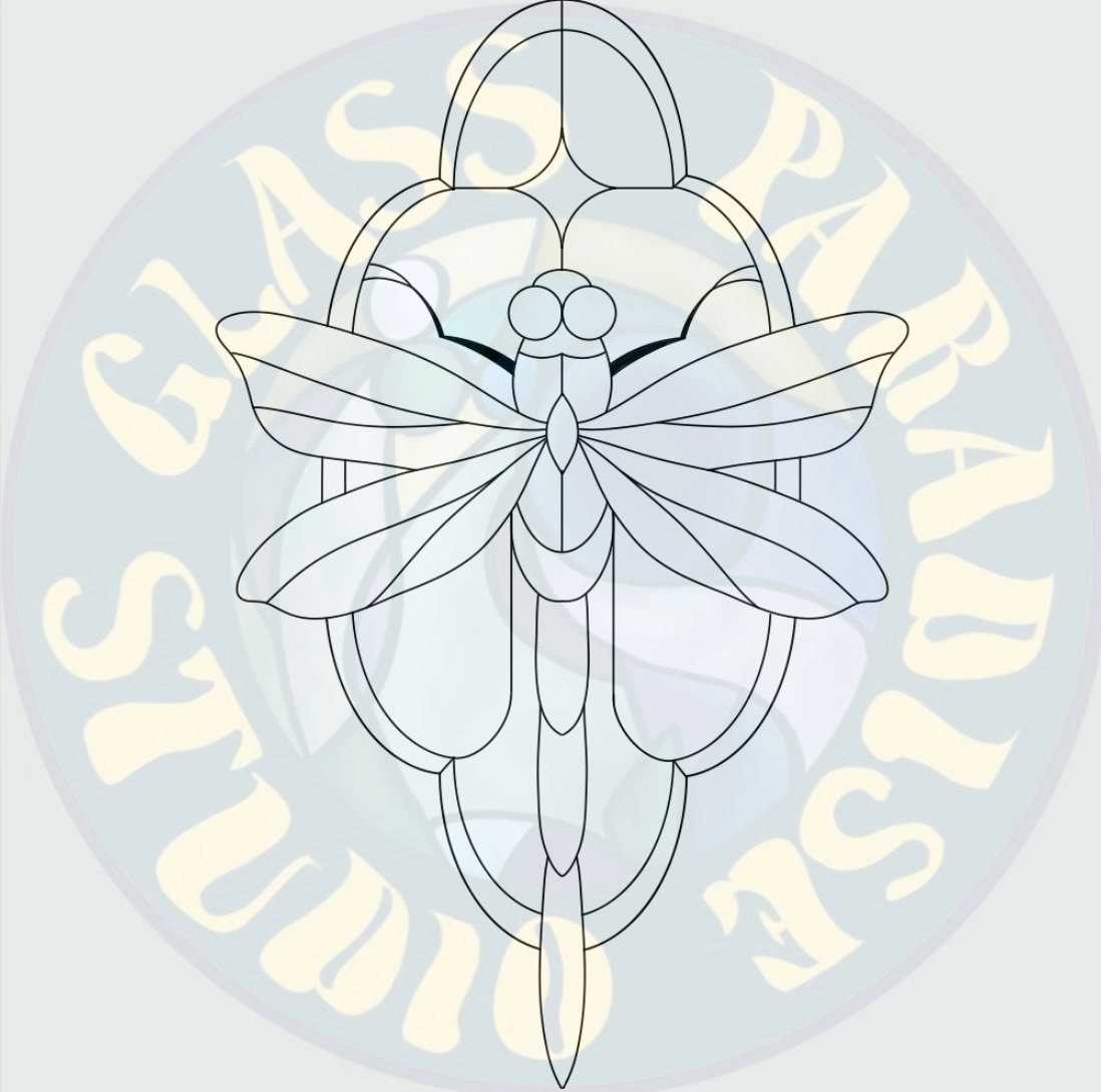 Dragonfly Stained Glass Pattern PDF, Jpeg, and Png Digital File - Etsy