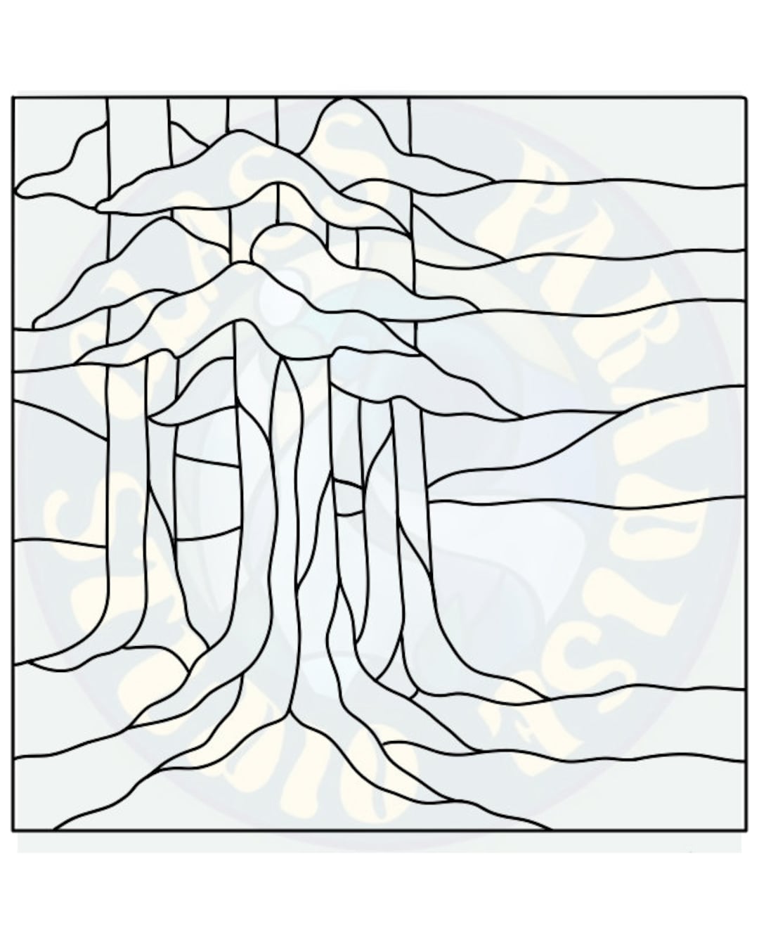 Redwoods Stained Glass Pattern PDF Digital File-2 Versions Square ...