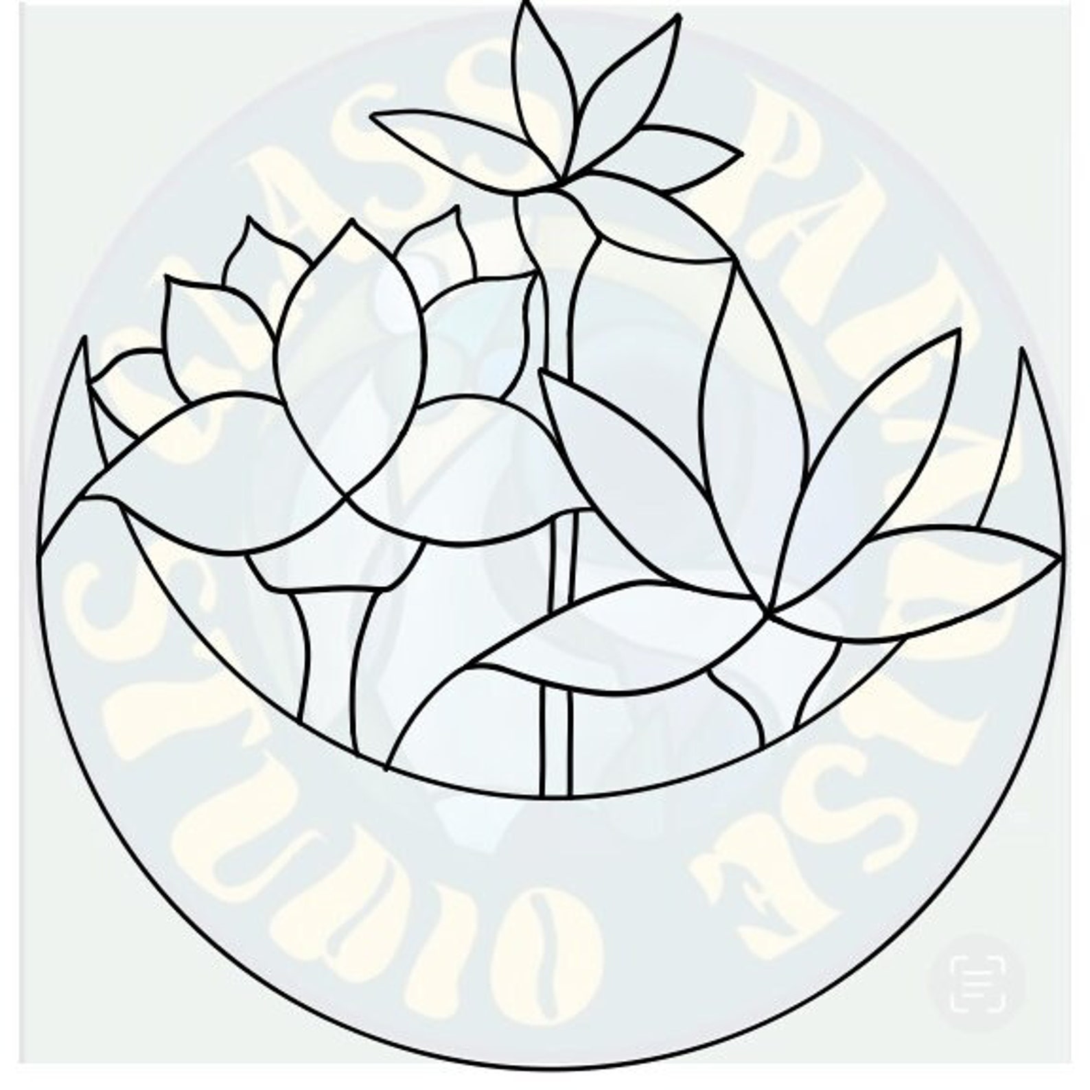 Moon Flowers Stained Glass Pattern PDF Digital File - Etsy