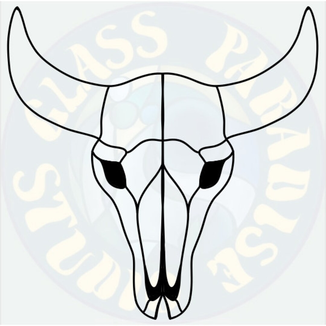 Cow Skull Sun Catcher Stained Glass Pattern PDF Digital File - Etsy