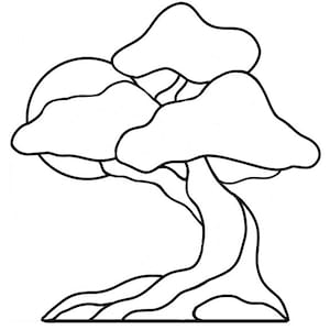 Bonsai Stained Glass Pattern PDF Digital File 2 Versions - Etsy