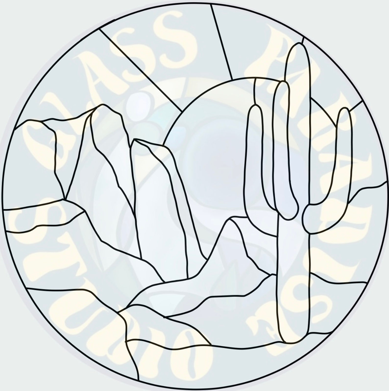 Desert Cactus #2 Stained Glass Pattern PDF Digital File - Etsy