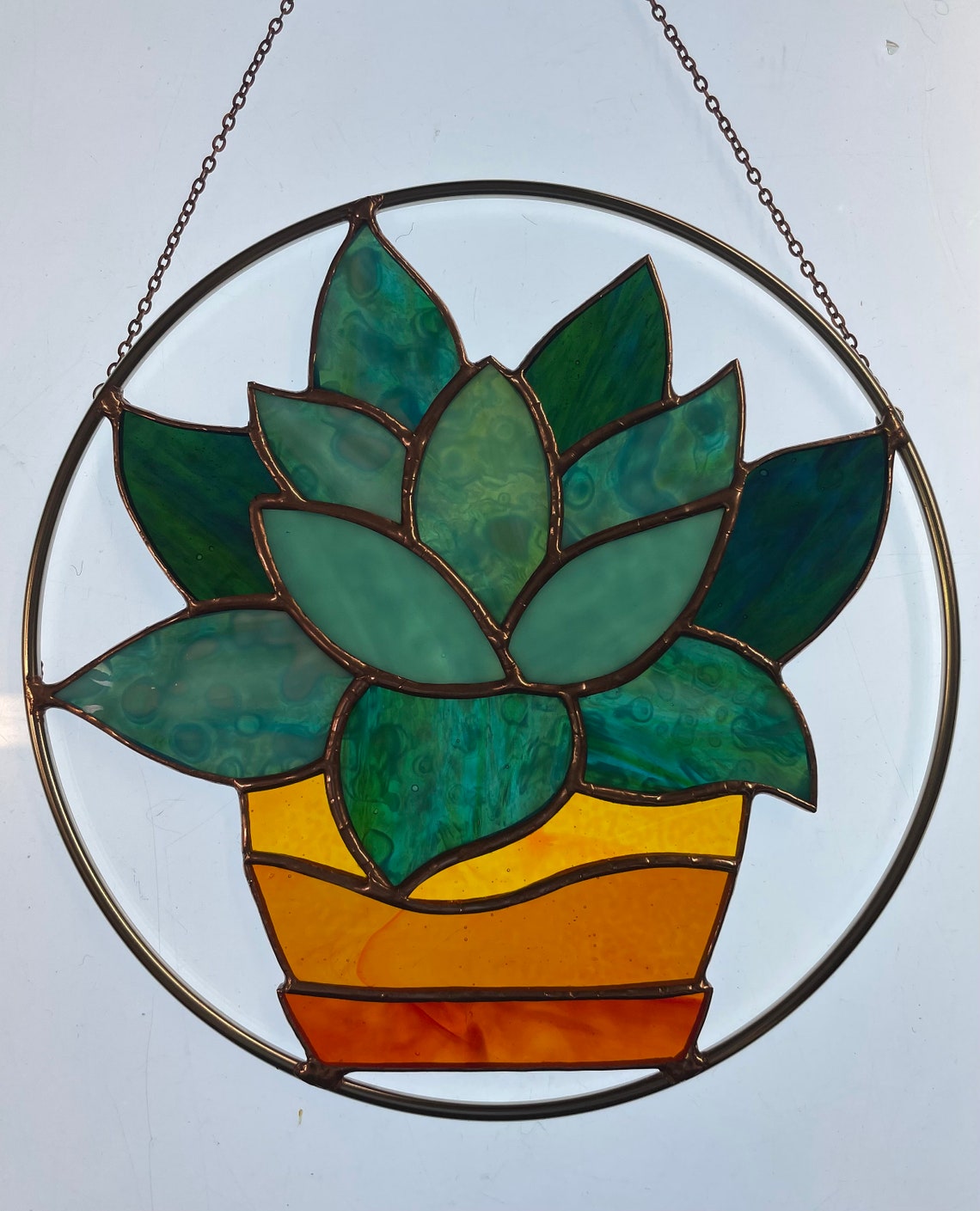 Potted Succulent Stained Glass Pattern PDF Digital File - Etsy