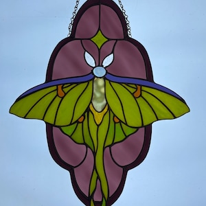 Nouveau Luna Moth Stained Glass Pattern PDF Digital File - Etsy