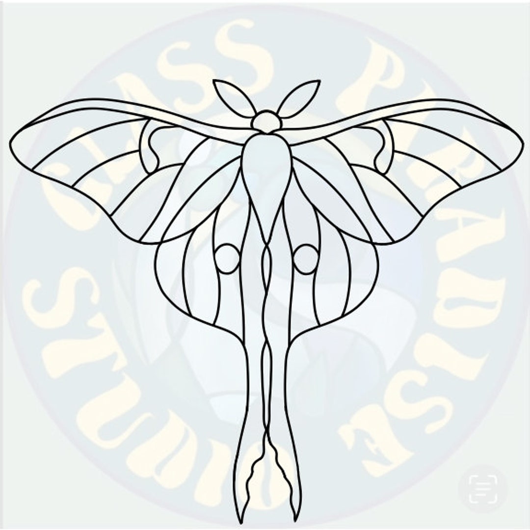 Luna Moth Stained Glass Pattern PDF, PNG Digital File - Etsy
