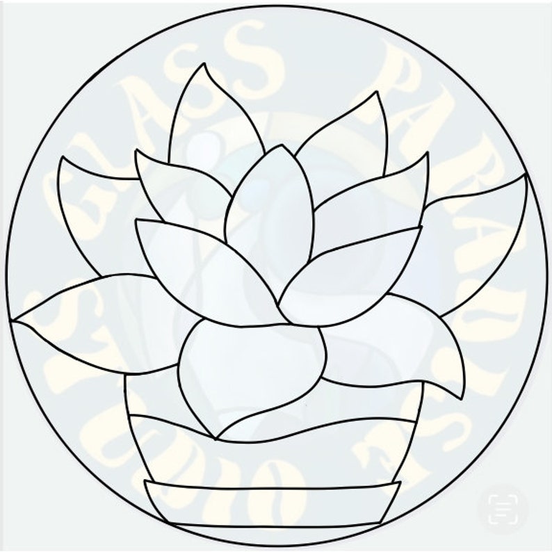 Potted Succulent Stained Glass Pattern PDF Digital File - Etsy