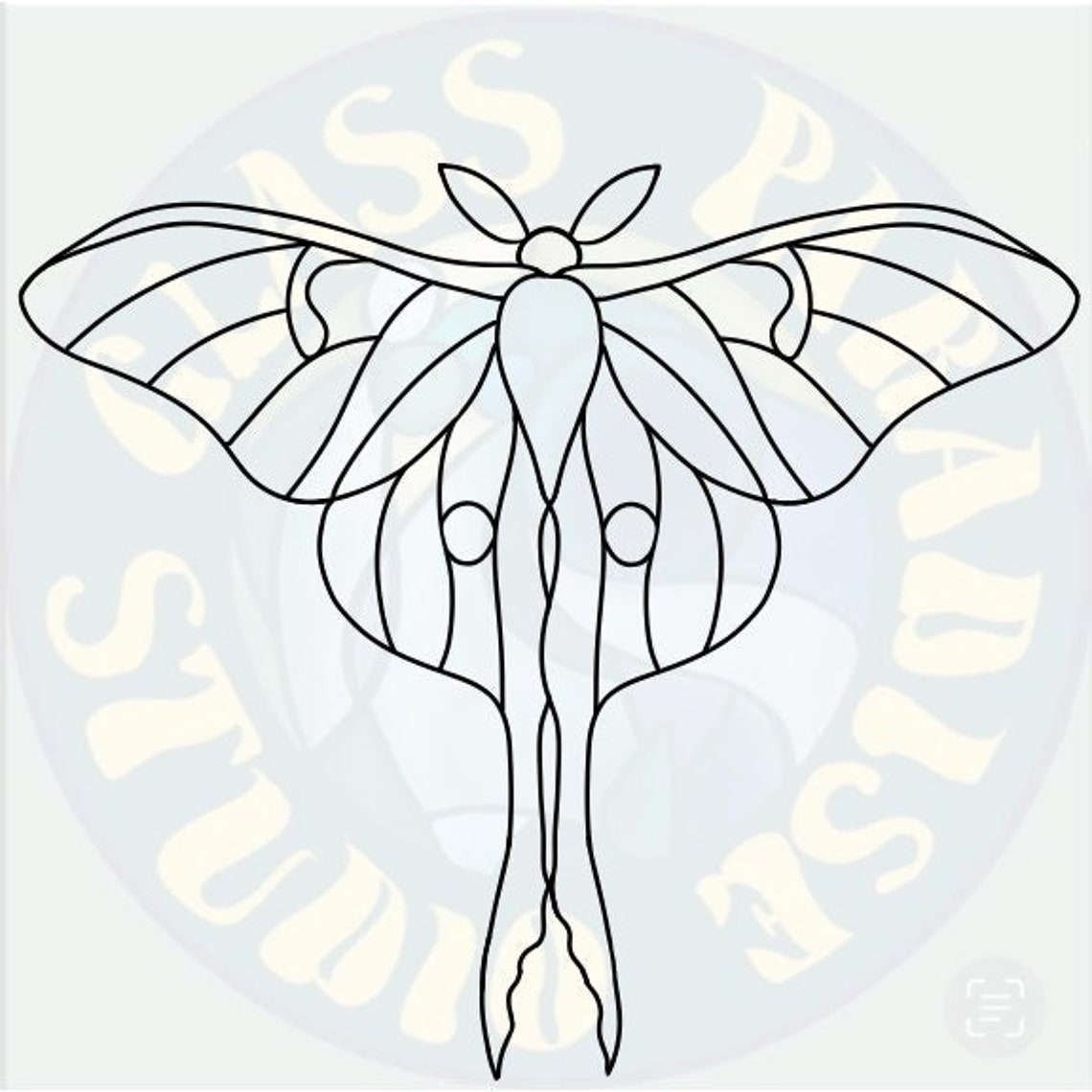 Luna Moth Stained Glass Pattern PDF PNG Digital File - Etsy