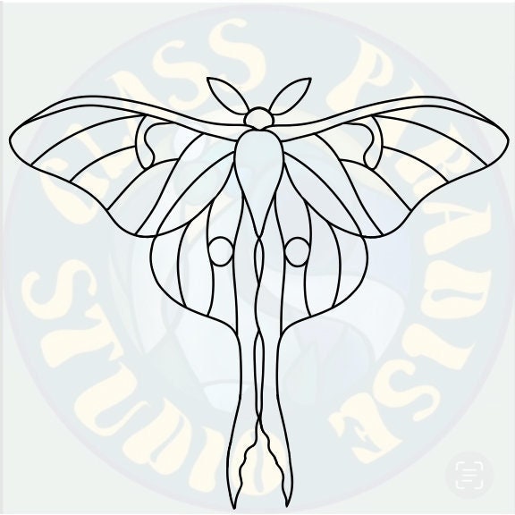 Luna Moth Stained Glass Pattern PDF PNG Digital File - Etsy