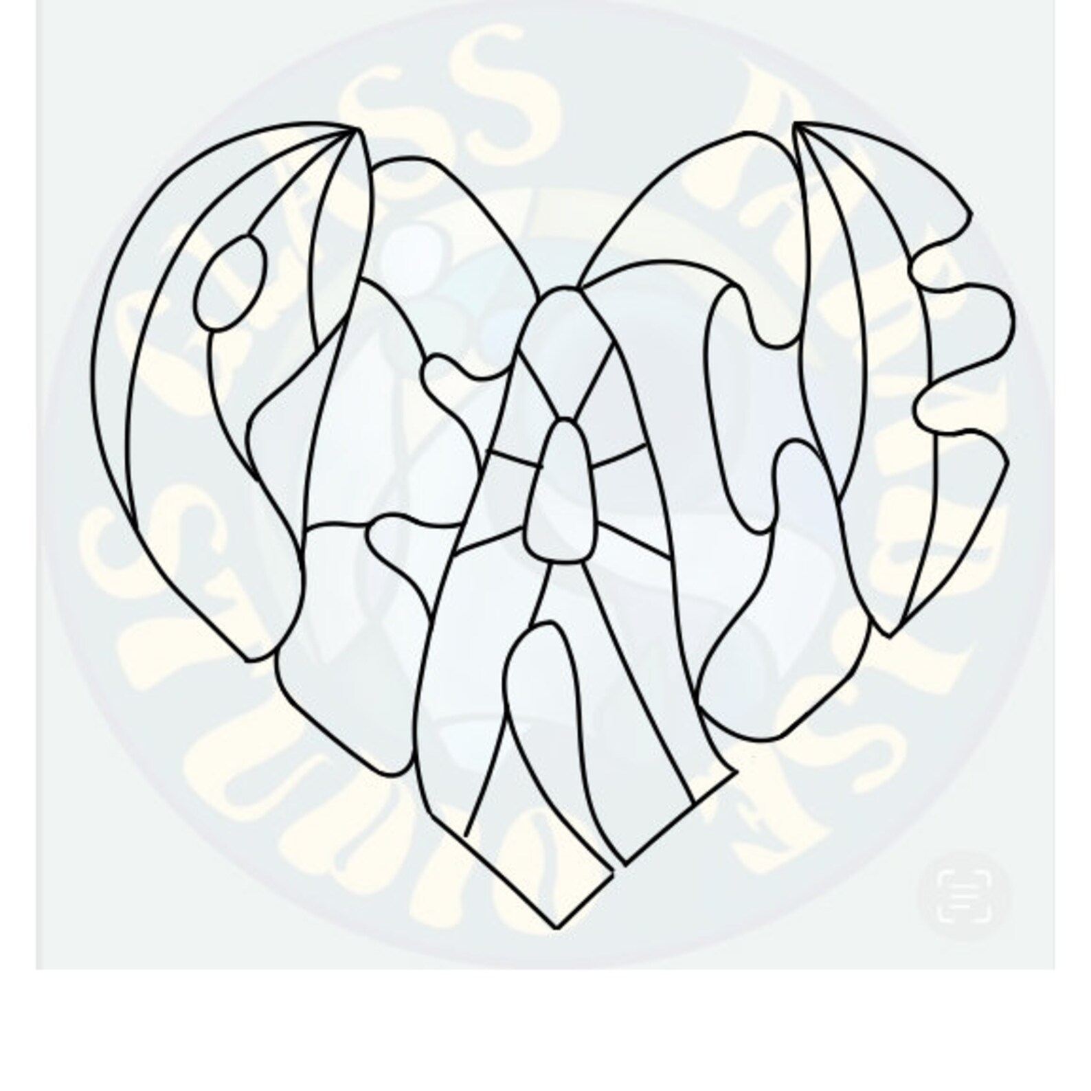 Peace Heart Stained Glass Pattern PDF Png Digital File - Etsy