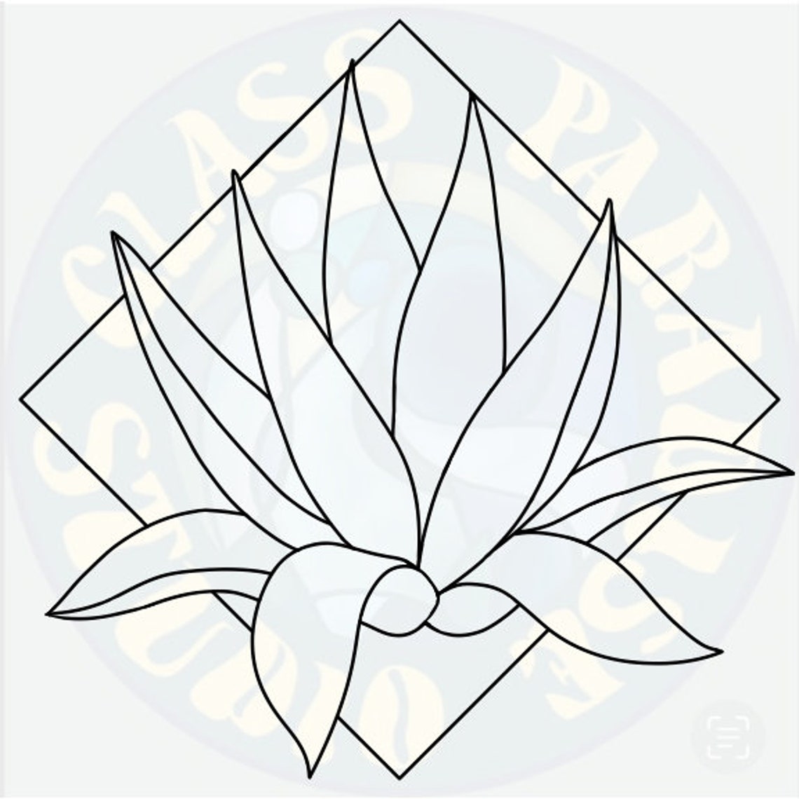 Square Agave Stained Glass Pattern PDF Digital File - Etsy